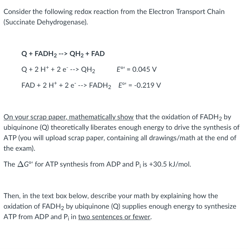 Consider the following redox reaction from the | Chegg.com