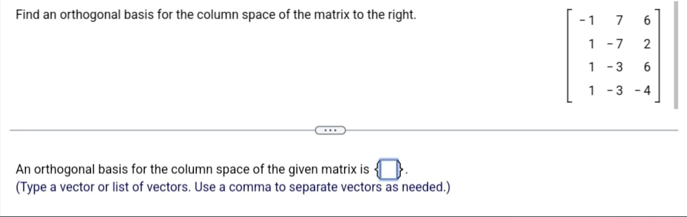 Solved Find an orthogonal basis for the column space of the | Chegg.com