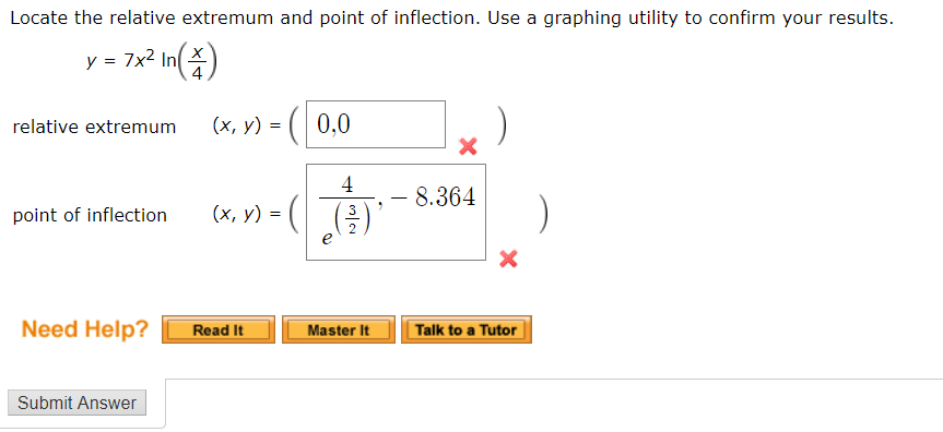 Solved Locate the relative extremum and point of inflection. | Chegg.com