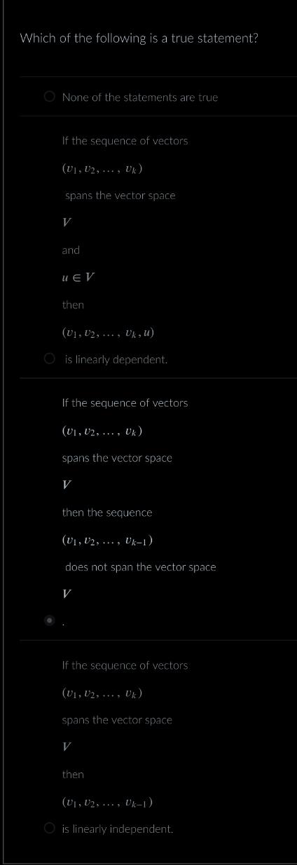 Solved Which of the following is a true statement? None of | Chegg.com