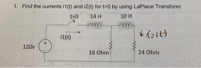 Solved 1. Find the currents i1 (t) and i2(t) for ts0 by | Chegg.com