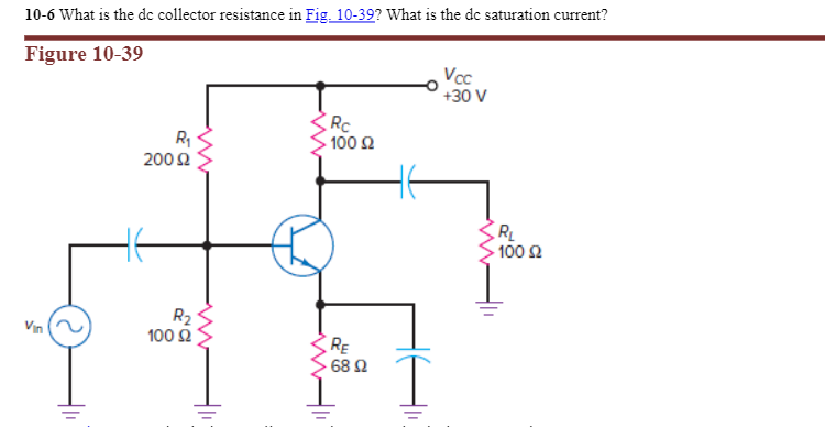 Solved 10-6 What is the dc collector resistance in Fig. | Chegg.com