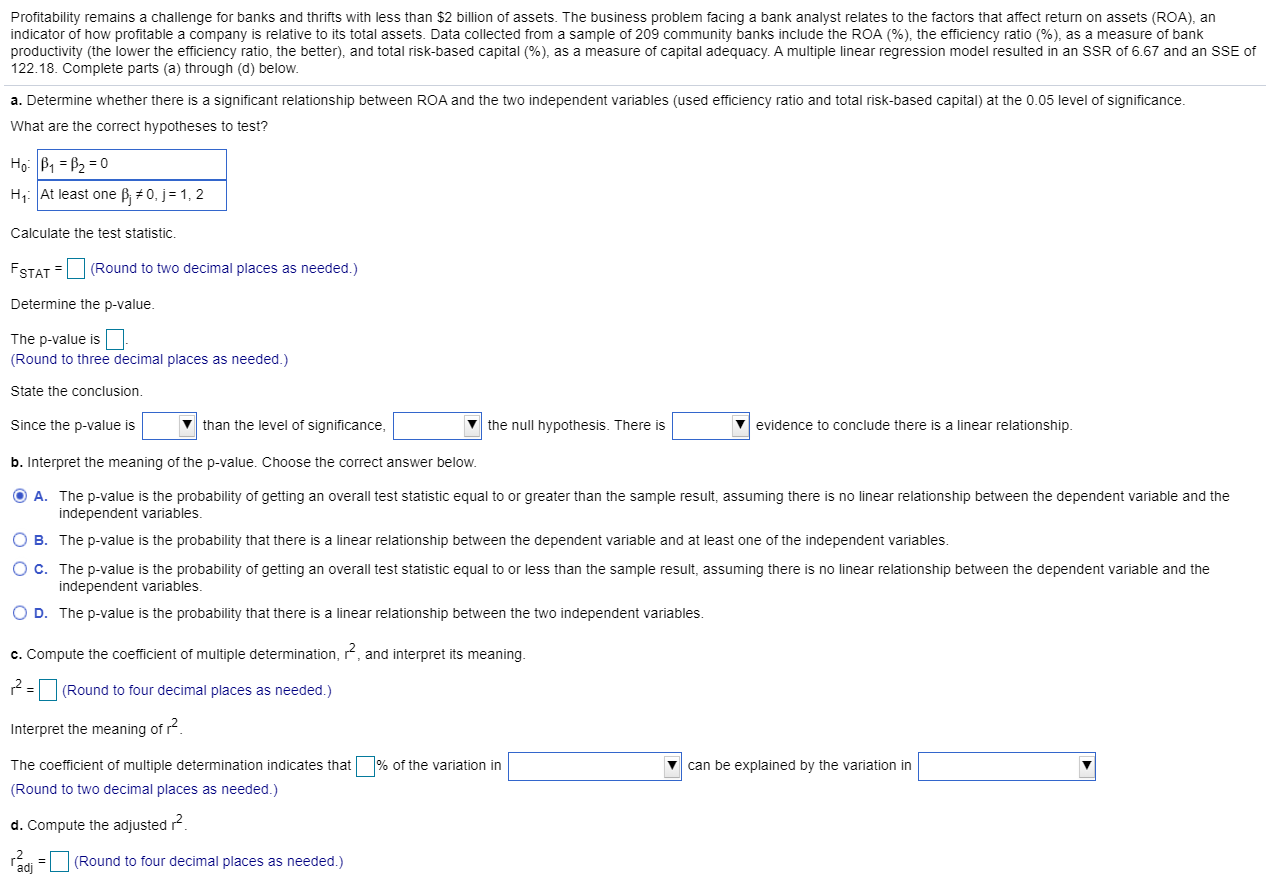 Solved Profitability remains a challenge for banks and | Chegg.com