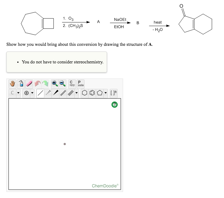 Solved 1. 03 2. (CH3)2s A NaOEt EtOH B heat - H20 Show how | Chegg.com