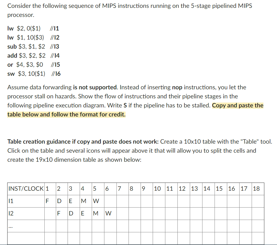 Solved Consider the following sequence of MIPS instructions | Chegg.com