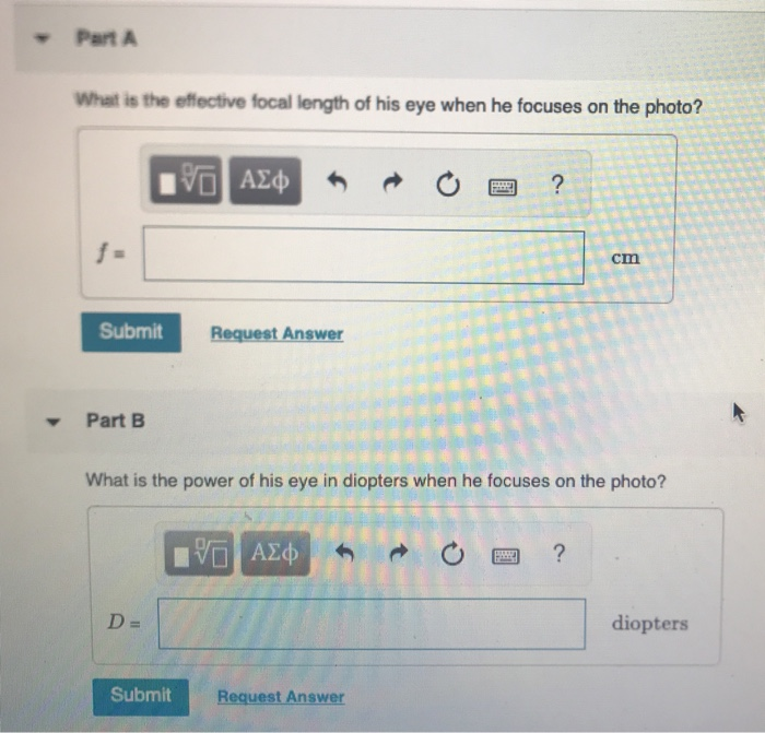 Solved Constants A 30-year-old optometry patient focuses on | Chegg.com