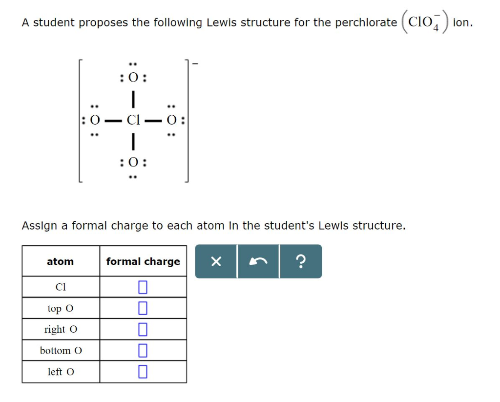 Solved wing Lewis structure for the perchlorate(Co) A | Chegg.com