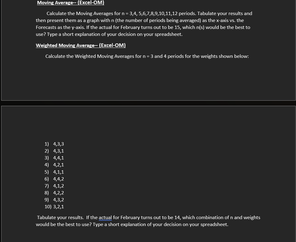 Solved Homework for FORECASTING Problem Solving The Katonah | Chegg.com