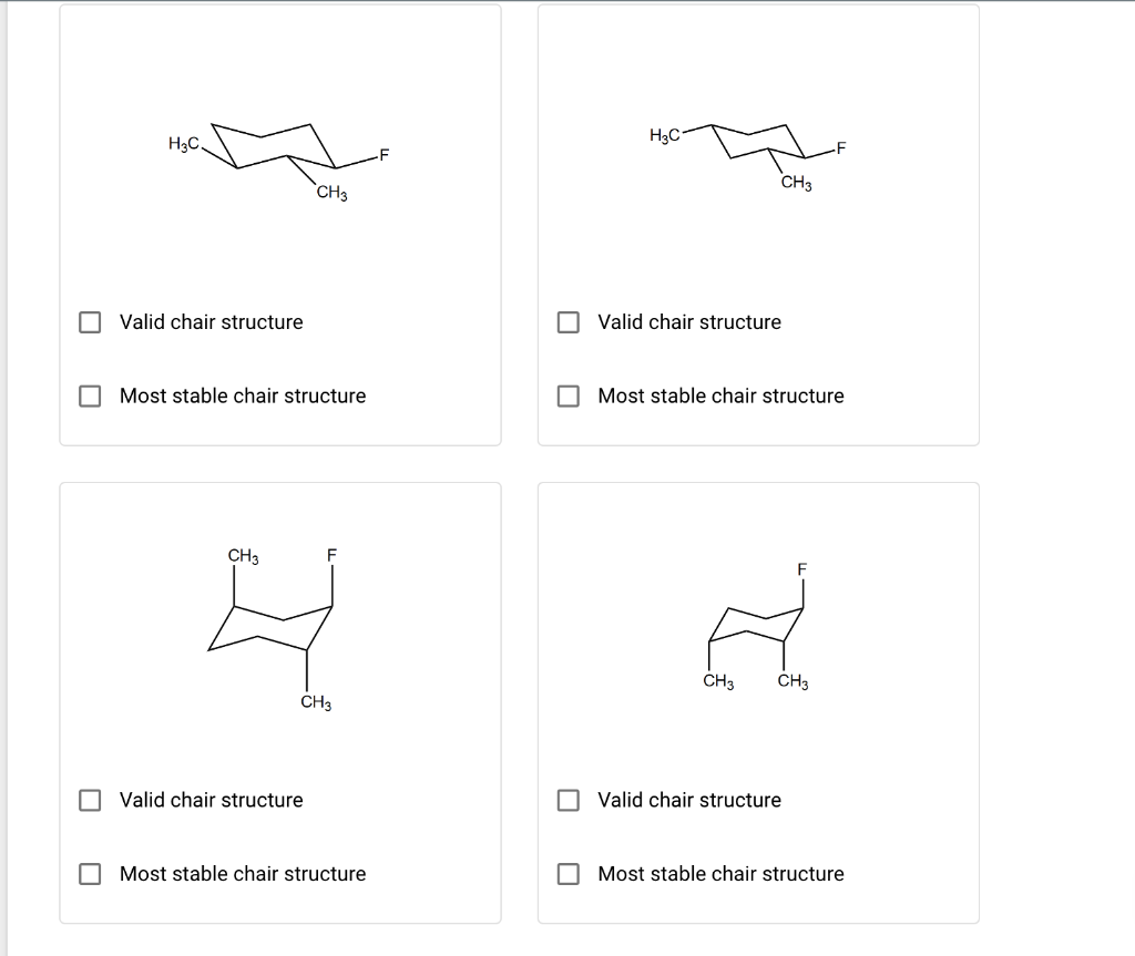 Solved Select the valid chair conformers of the molecule | Chegg.com
