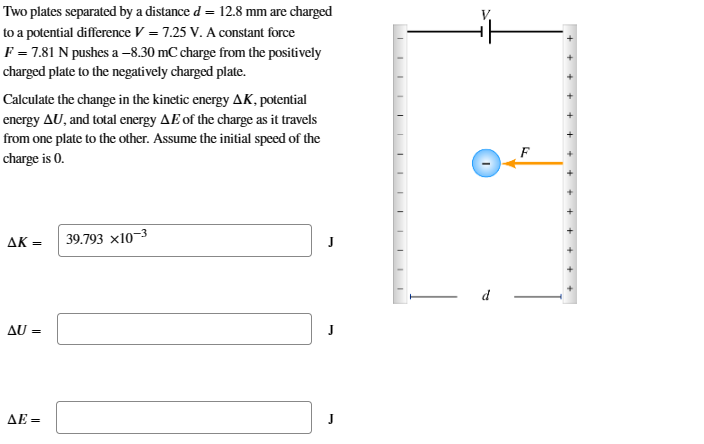 Solved Two plates separated by a distance d=12.8mm ﻿are | Chegg.com