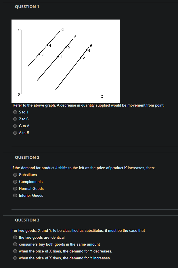 Solved QUESTION 1 P C А 4 B 5 6 3 1 2 0 O O O O Refer to the | Chegg.com