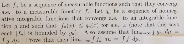 Solved Let Fn Be A Sequence Of Measurable Functions Such