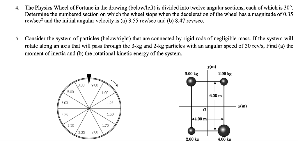 Solved 4. The Physics Wheel of Fortune in the drawing | Chegg.com
