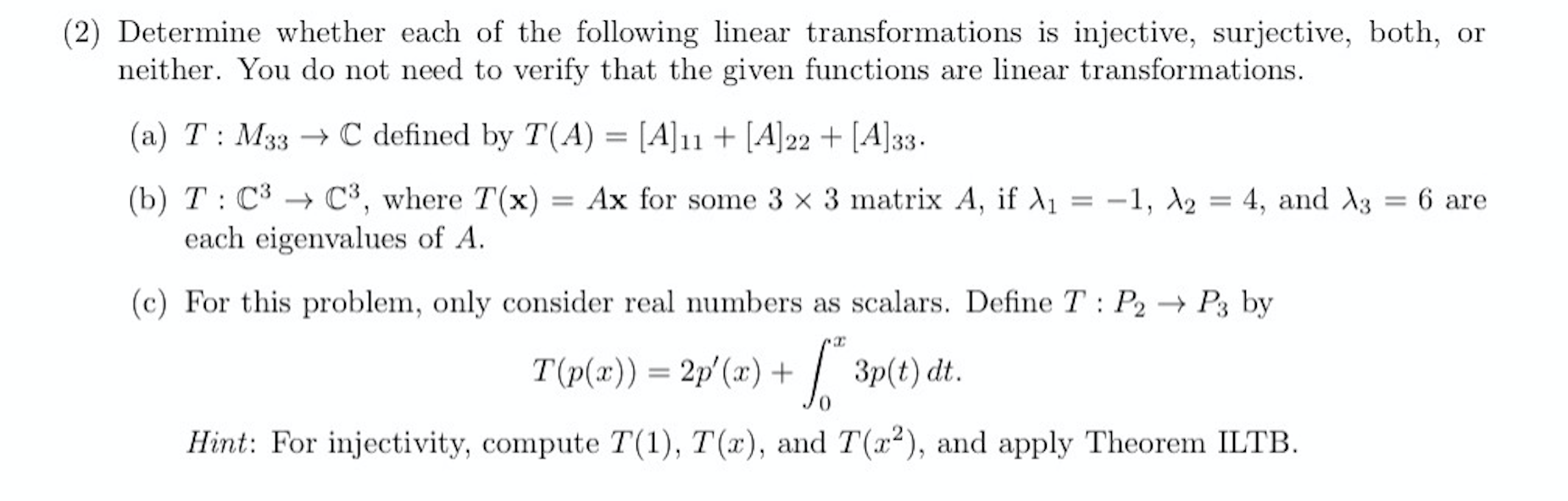 Solved Determine whether each of the following linear | Chegg.com