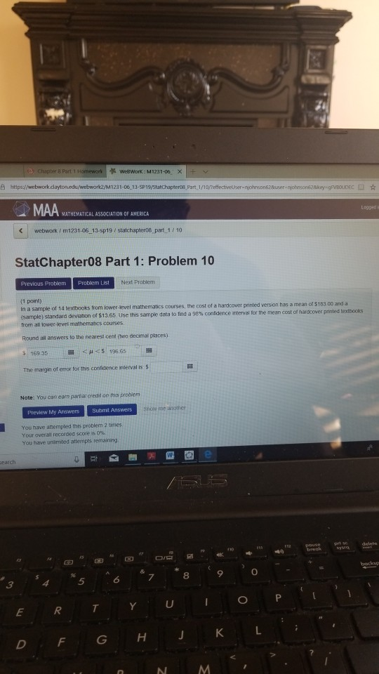 Solved Chapter 8 Part THomework1 we worK :M1231-06X e | Chegg.com