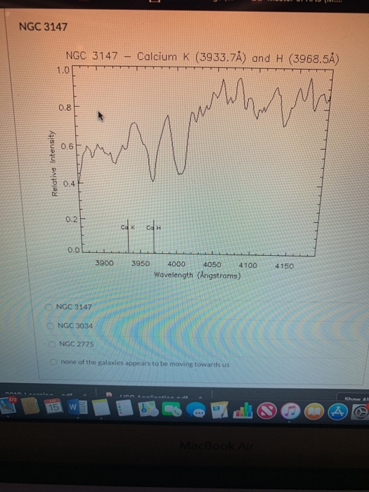 Solved Below are spectra showing a pair of calcium | Chegg.com