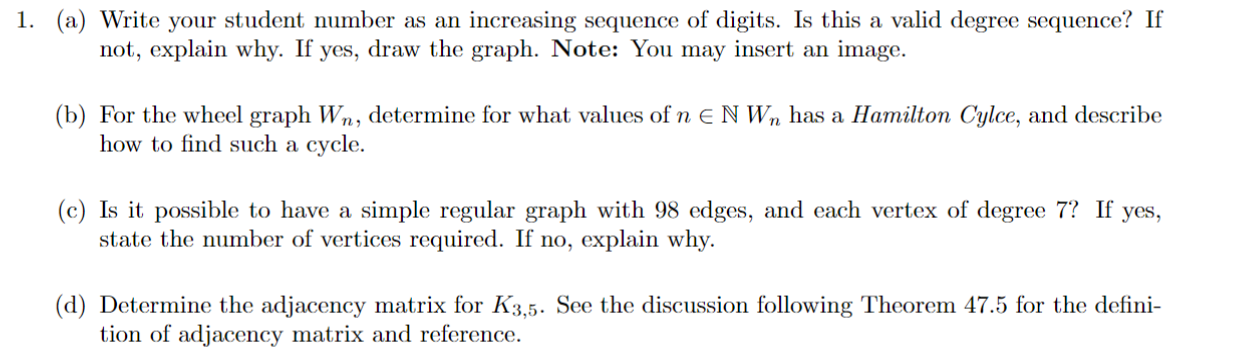 Solved 1. (a) Write your student number as an increasing | Chegg.com