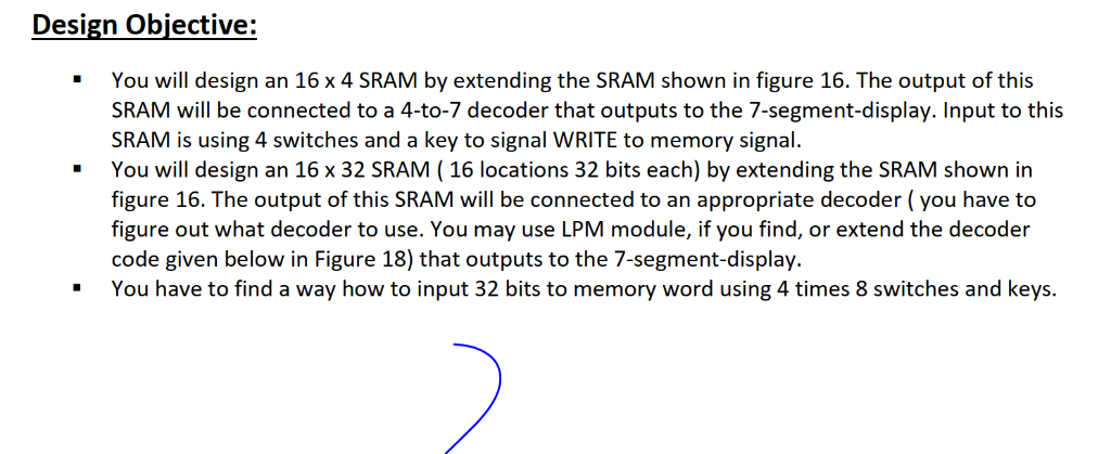 Design Objective: You will design an 16 x 4 SRAM by | Chegg.com
