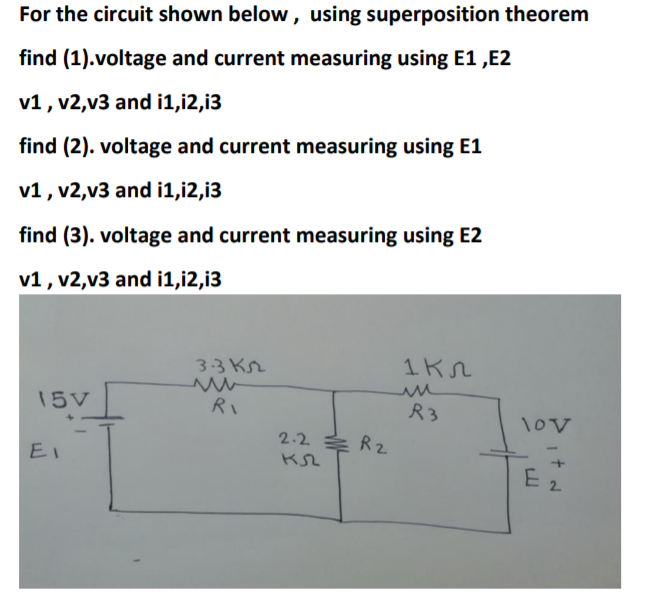 Solved For the circuit shown below, using superposition | Chegg.com