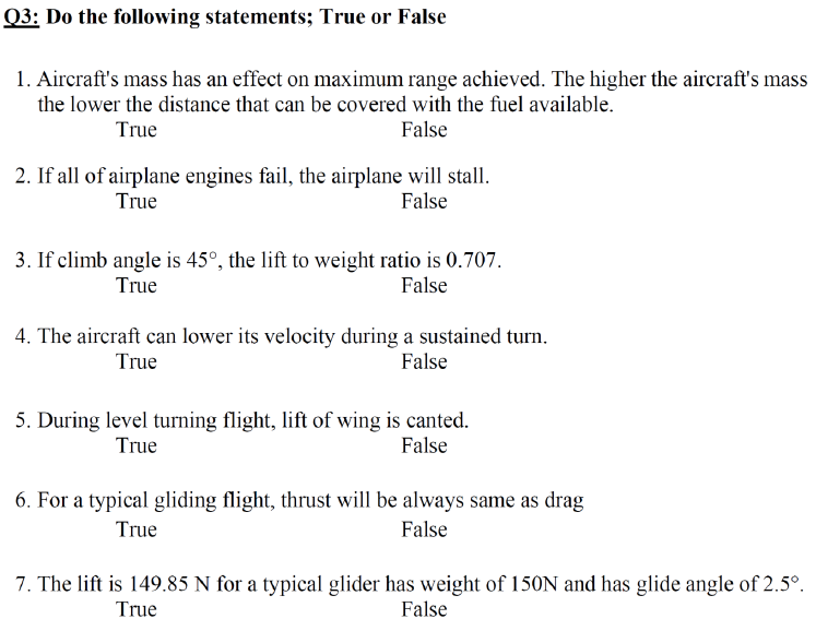 Solved Q3: Do the following statements; True or False 1. | Chegg.com
