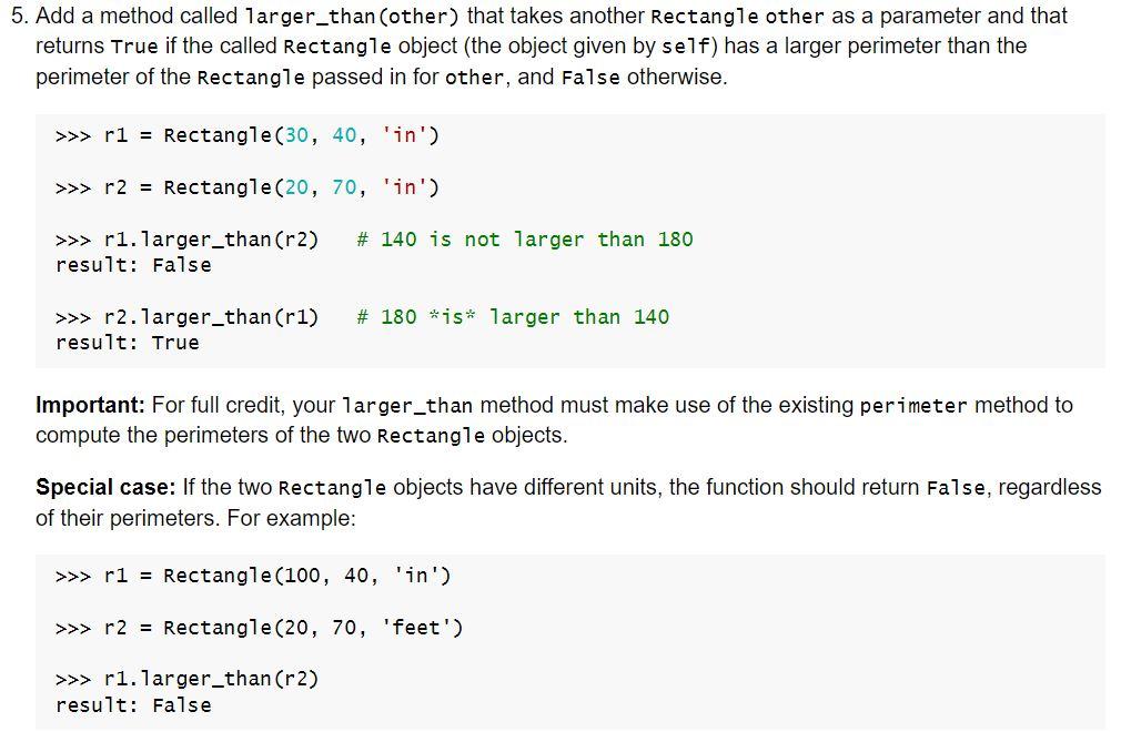 Solved import math class Rectangle: def __init__(self, | Chegg.com