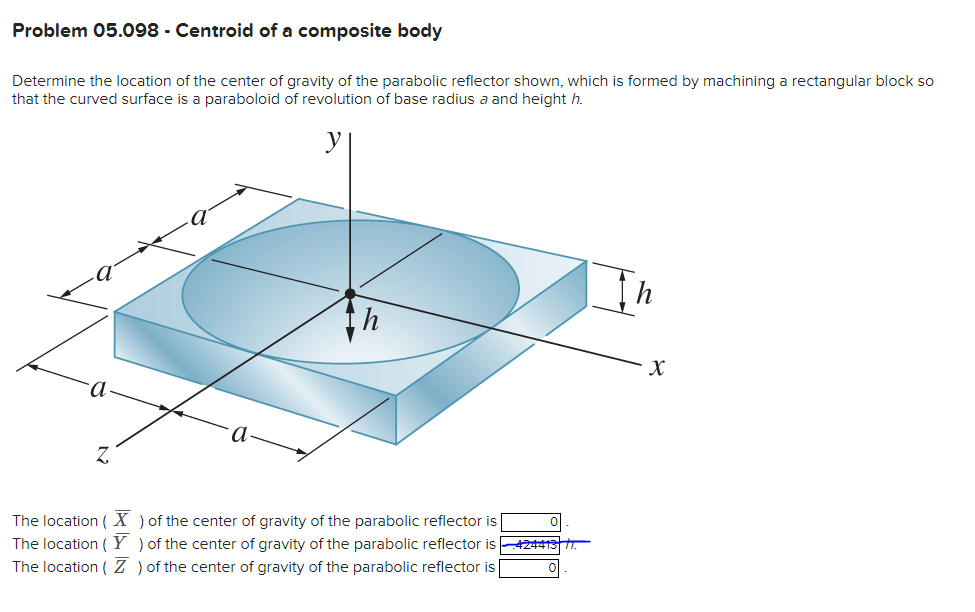 Solved Problem 05.098 - Centroid of a composite body | Chegg.com