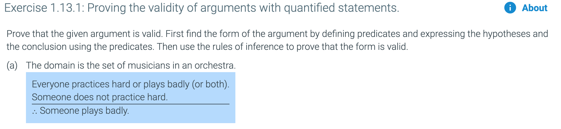 Solved Exercise 1131 Proving The Validity Of Arguments 