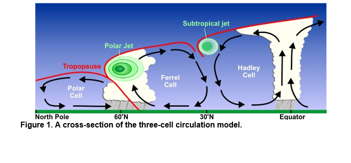 Solved Subtropical jet Polar Jet Tropopause Hadley Cell | Chegg.com