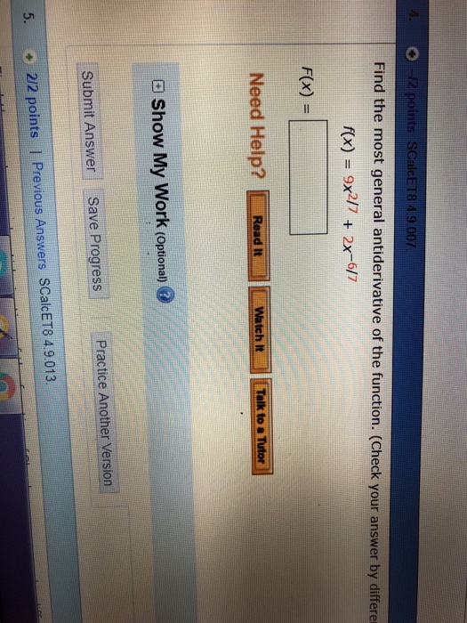 Solved Scalcet8 4 9 007 Find The Most General