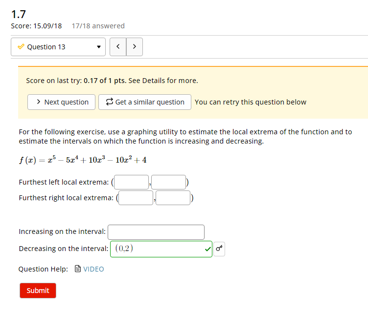 Solved Score on last try: 0.17 of 1 pts. See Details for | Chegg.com