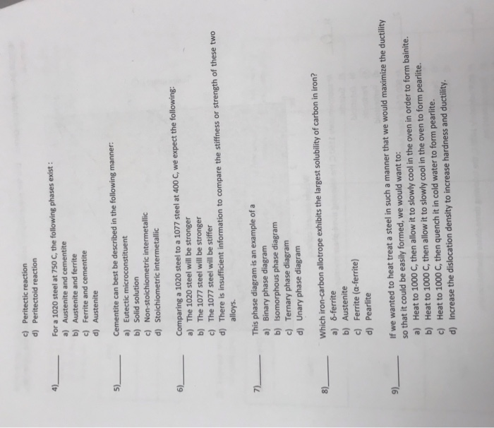 Solved SECTION 3A -MULTIPLE CHOICE. questions: Use the phase | Chegg.com