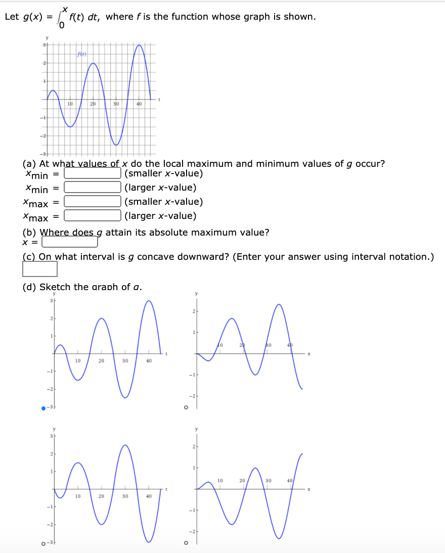 Solved Let g(x) = x f(t) dt, 0 where f is the | Chegg.com Solved Let g(x) = x f(t) dt, 0 where f is the | Chegg.com