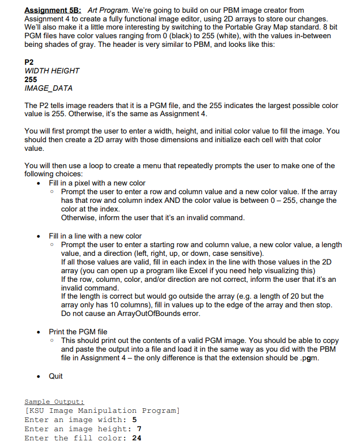 Solved Assignment 4 to create a fully functional image | Chegg.com