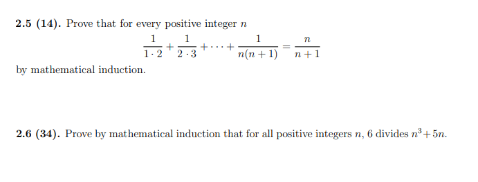 Solved 2.5 (14). Prove that for every positive integer n ++ | Chegg.com