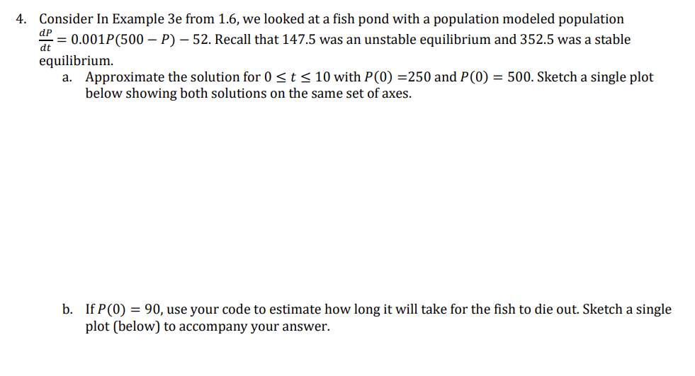 Solved Consider In Example 3e from 1.6, we looked at a fish | Chegg.com