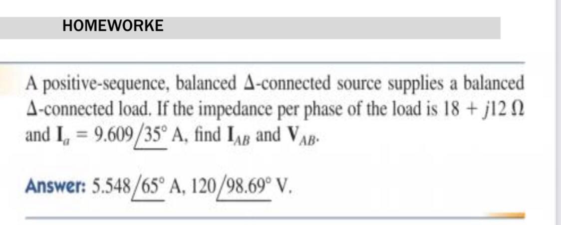 Solved HOMEWORKE A positive-sequence, balanced A-connected | Chegg.com