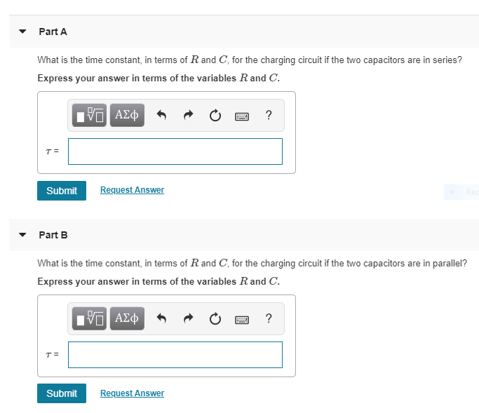Solved A network of two identical capacitors, each with | Chegg.com