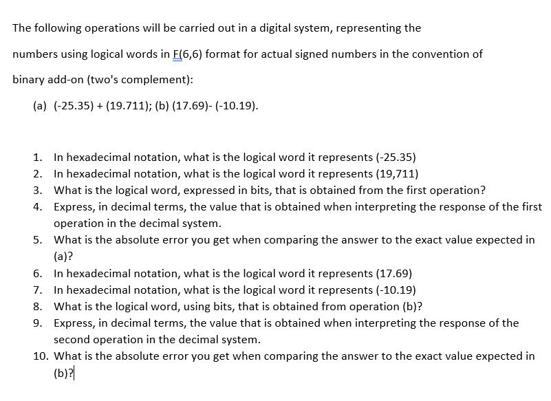 Solved The following operations will be carried out in a | Chegg.com