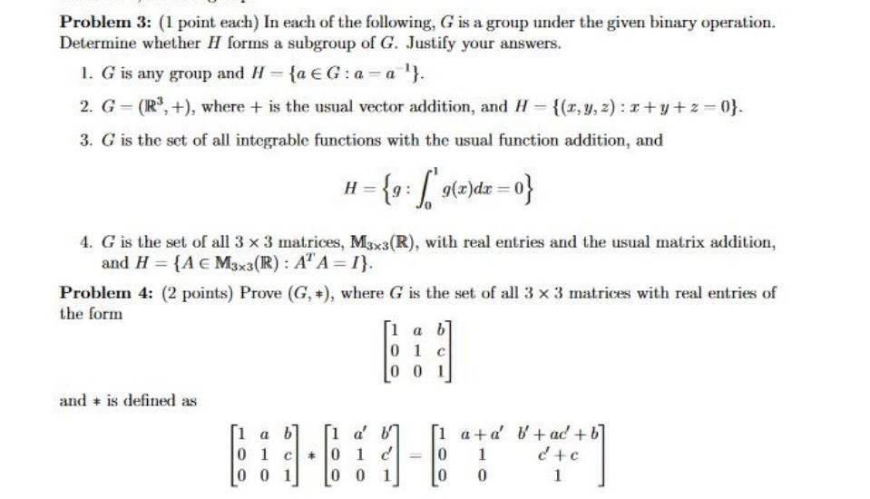 Solved Problem 3: (1 point each) In each of the following, G | Chegg.com