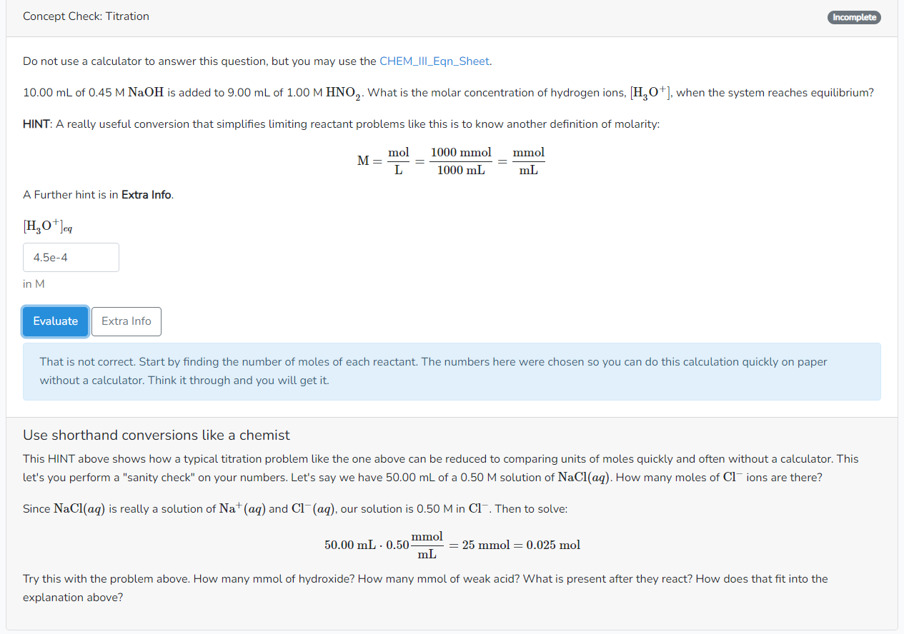 Solved Concept Check: TitrationDo ﻿not use a calculator to | Chegg.com