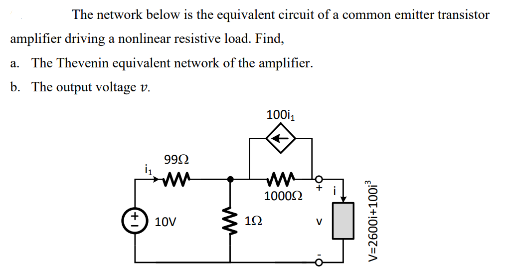 Solved The network below is the equivalent circuit of a | Chegg.com