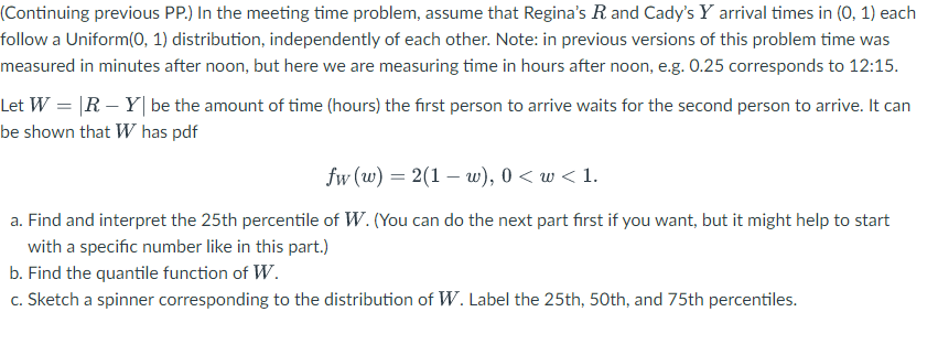 Solved (Continuing previous PP.) In the meeting time | Chegg.com