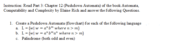 Solved Instruction: Read Part 3: Chapter 12 (Pushdown | Chegg.com