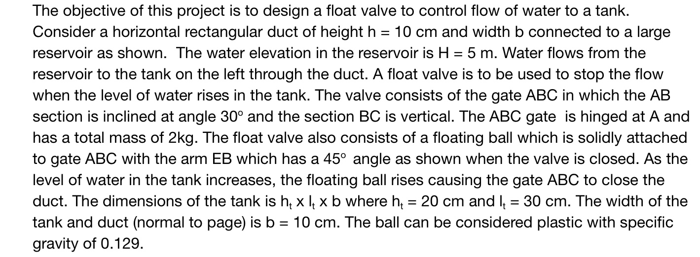 Solved The objective of this project is to design a float | Chegg.com