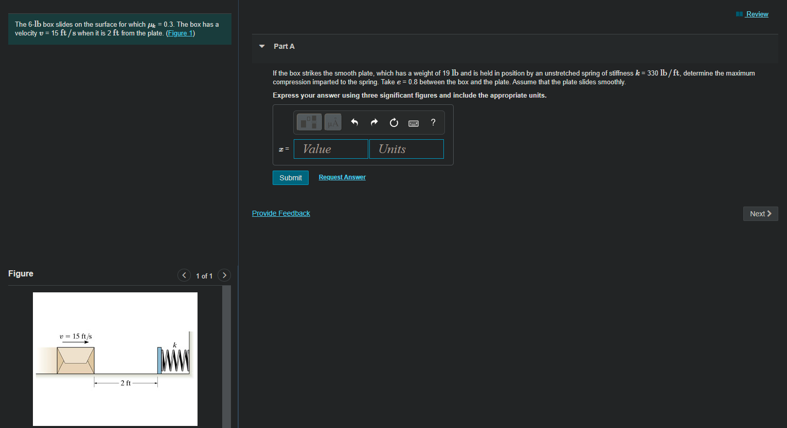 Solved Review The 6-lb box slides on the surface for which | Chegg.com