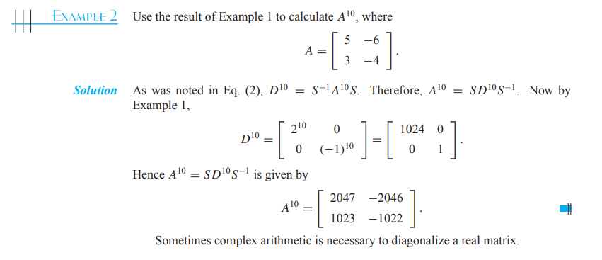 Solved Use the result of Example 1 to calculate A10, where | Chegg.com