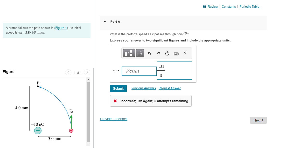 Solved A proton follows the path shown in । Its initial | Chegg.com