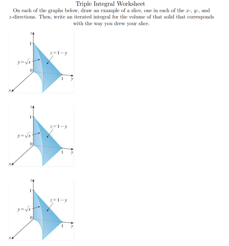 Solved Triple Integral Worksheet On each of the graphs | Chegg.com