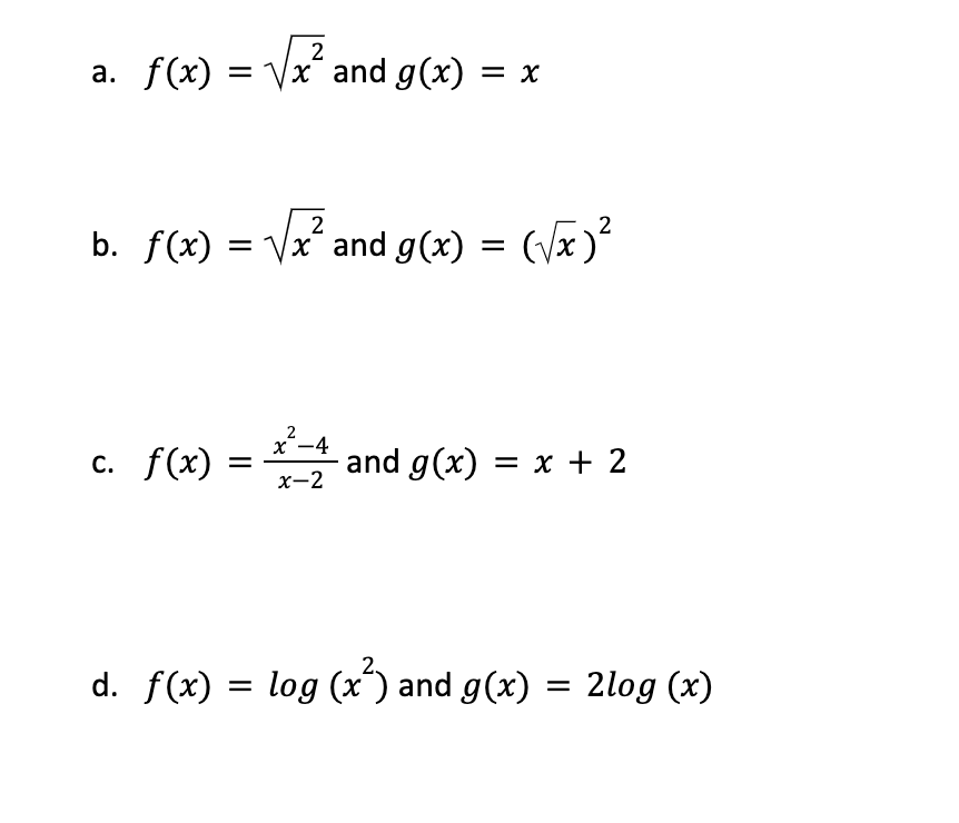 Solved 2. For each pair of functions How do the graphs of | Chegg.com