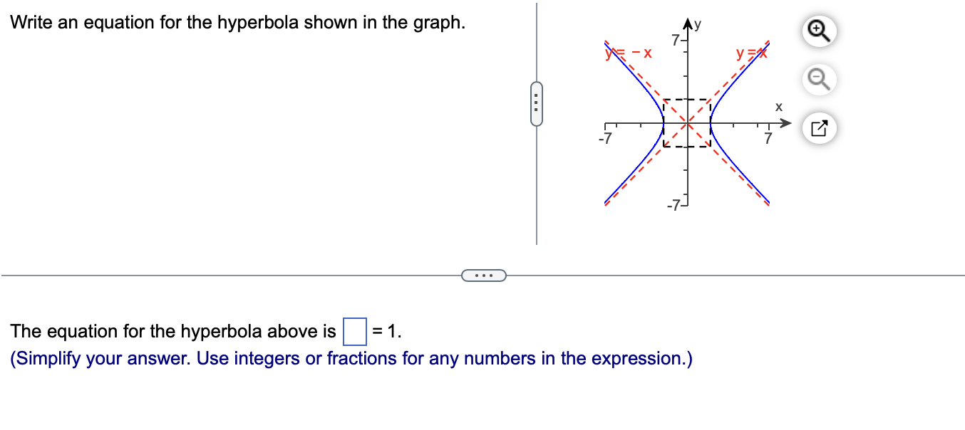 Solved Write an equation for the hyperbola shown in the | Chegg.com